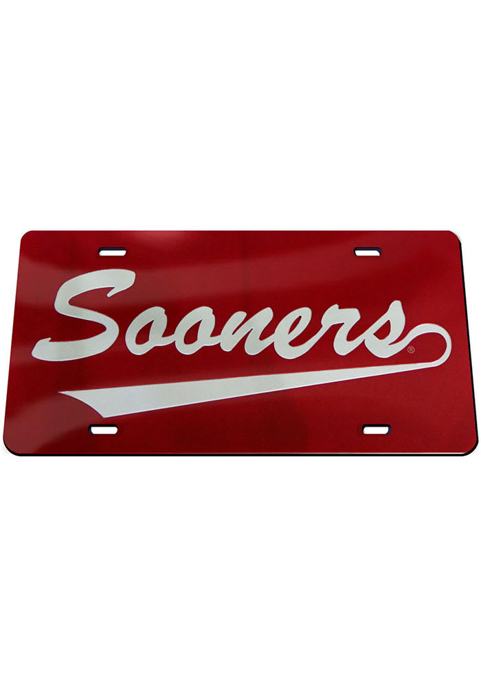 Oklahoma Sooners License Plate- Oklahoma Sooners Red Inlaid Decorative ...