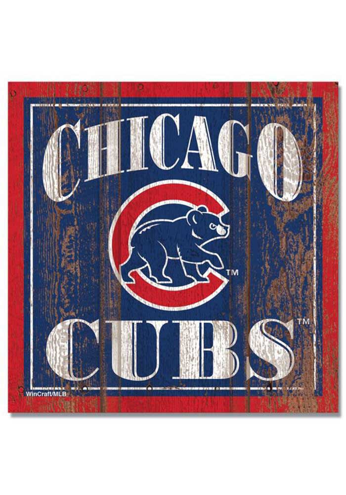Chicago Cubs BLUE 3x3 Wood Magnet Magnet - 57107098