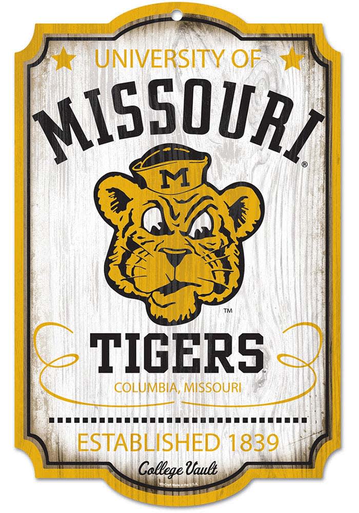 Missouri Tigers YELLOW retro Sign - 57107324