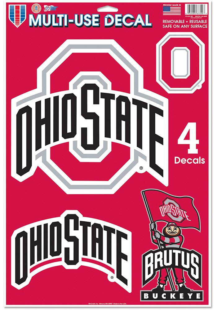 Red Ohio State Buckeyes 11 x 17 Multi Use Decal - 57107448