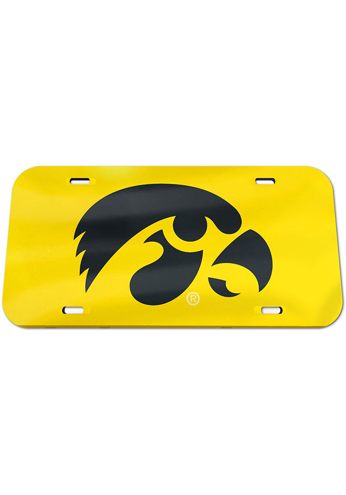 Iowa Hawkeyes License Plate- Iowa Hawkeyes BLACK Yellow Acrylic ...