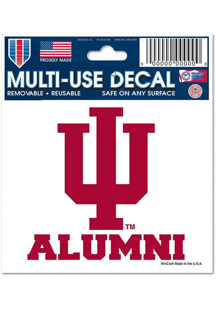 Red Indiana Hoosiers 3x4 Alumni Decal