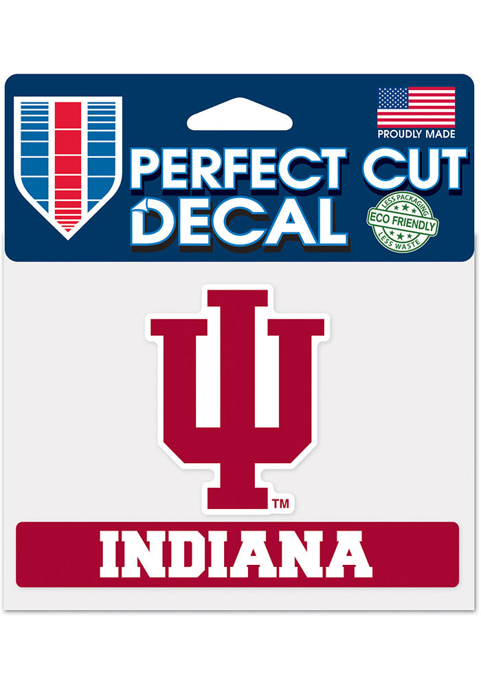 Red Indiana Hoosiers 4.5x6 Team Name Perfect Cut Decal - 57107562