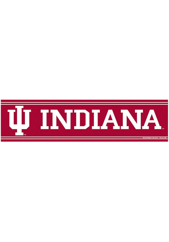Red Indiana Hoosiers 3x12 Bumper Sticker - 57107564