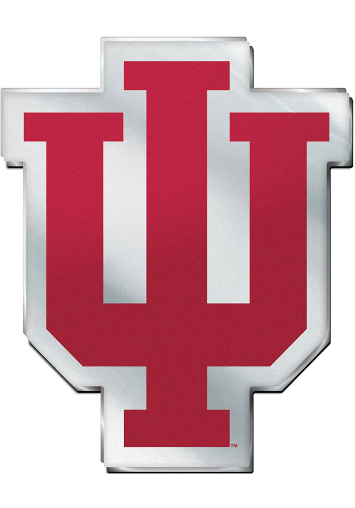 Red Indiana Hoosiers Laser Cut Metallic Team Color Car Emblem - 57107566