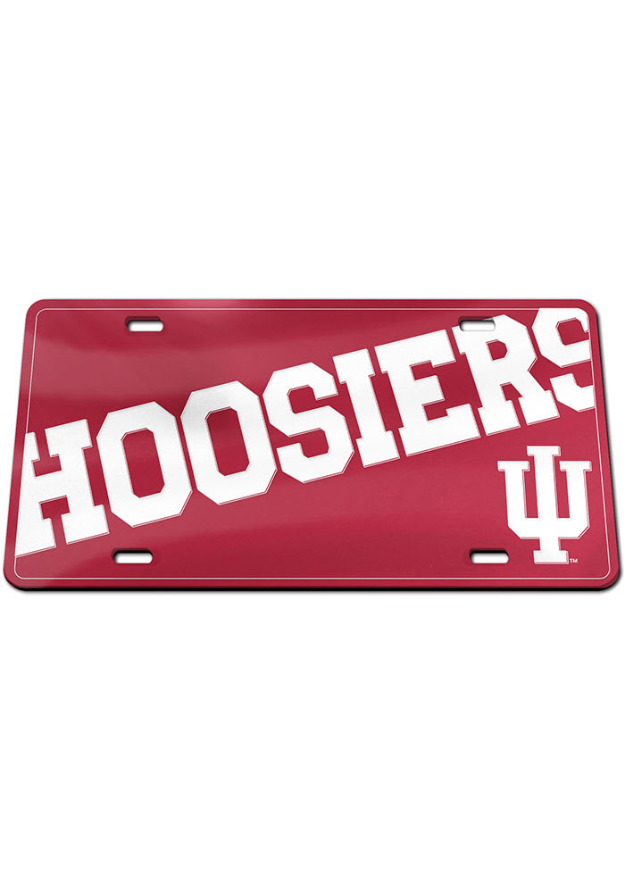 Red Indiana Hoosiers Mega Logo License Plate - 57107587