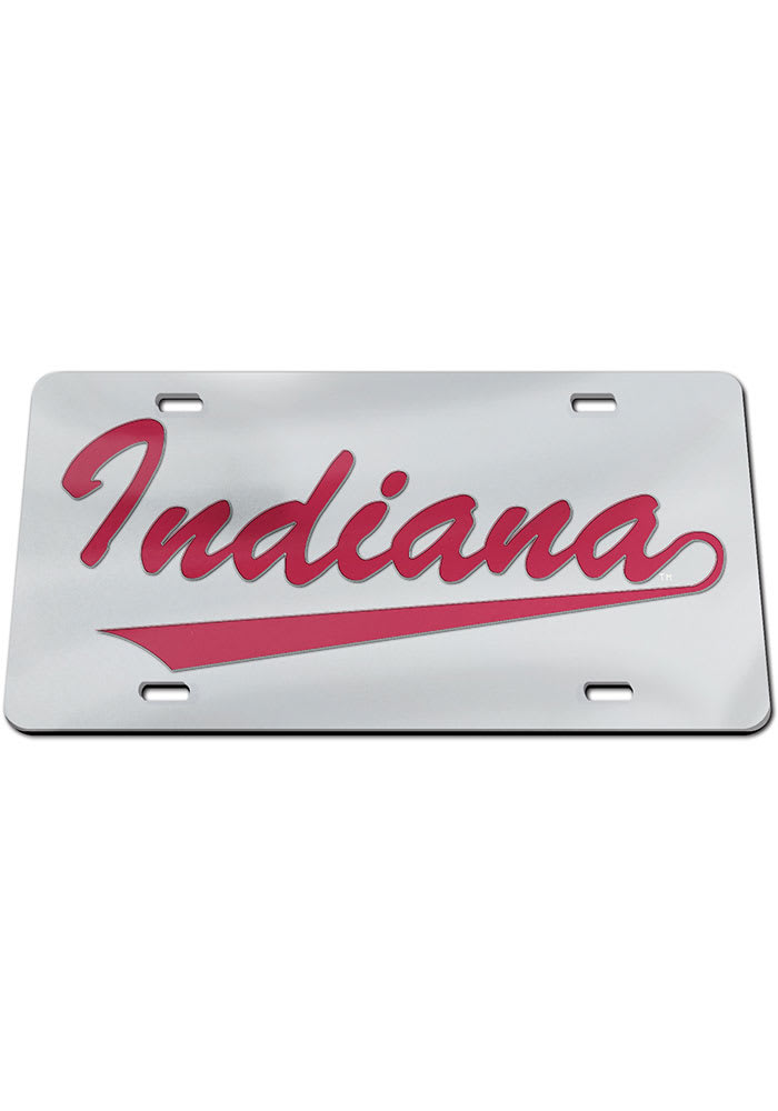 Red Indiana Hoosiers Trajan Team Colors License Plate - 57107591