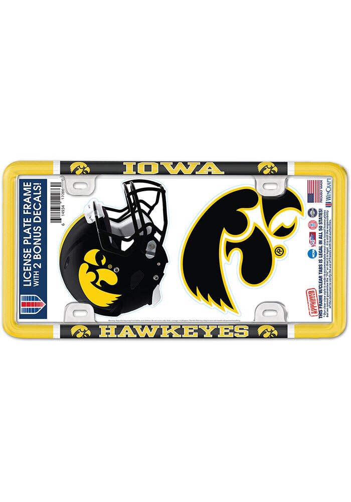 Iowa Hawkeyes License Plate Frame - Iowa Hawkeyes GOLD 2-Pack Decal ...