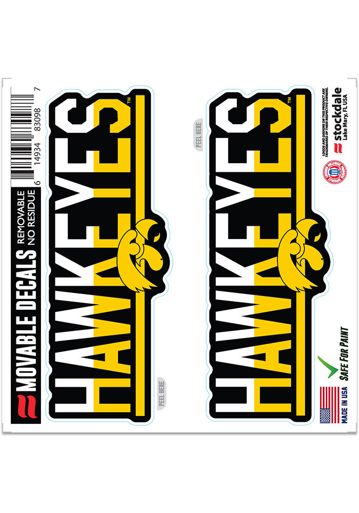 GOLD Iowa Hawkeyes 2 Pk 6x6 Team Color DuoTone Decal - 57107671