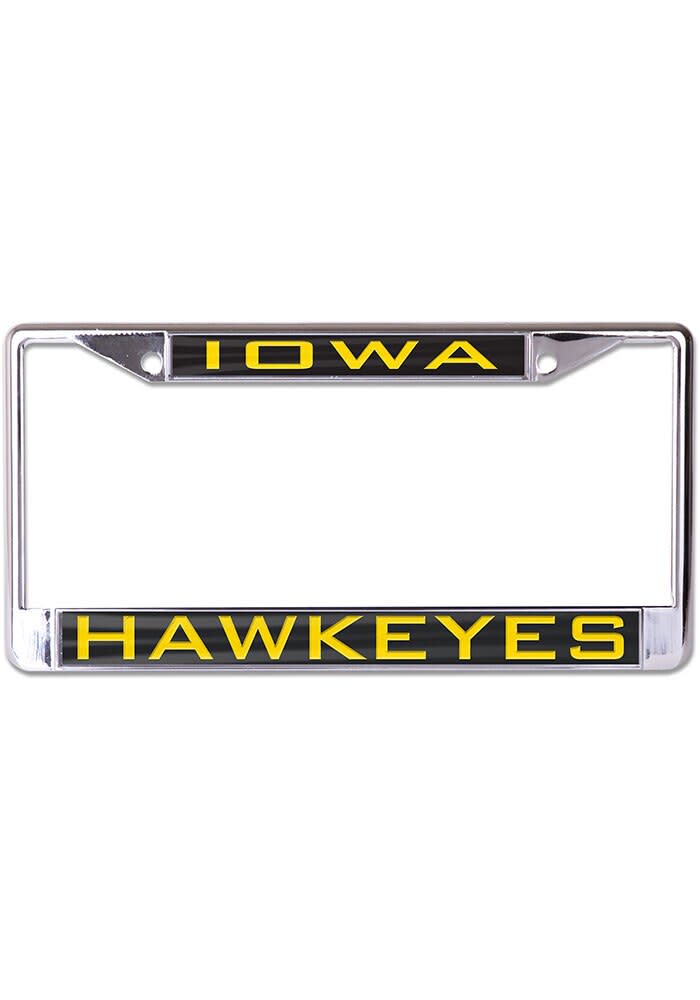 Iowa Hawkeyes License Plate Frame - Iowa Hawkeyes GOLD Team Name Inlaid ...