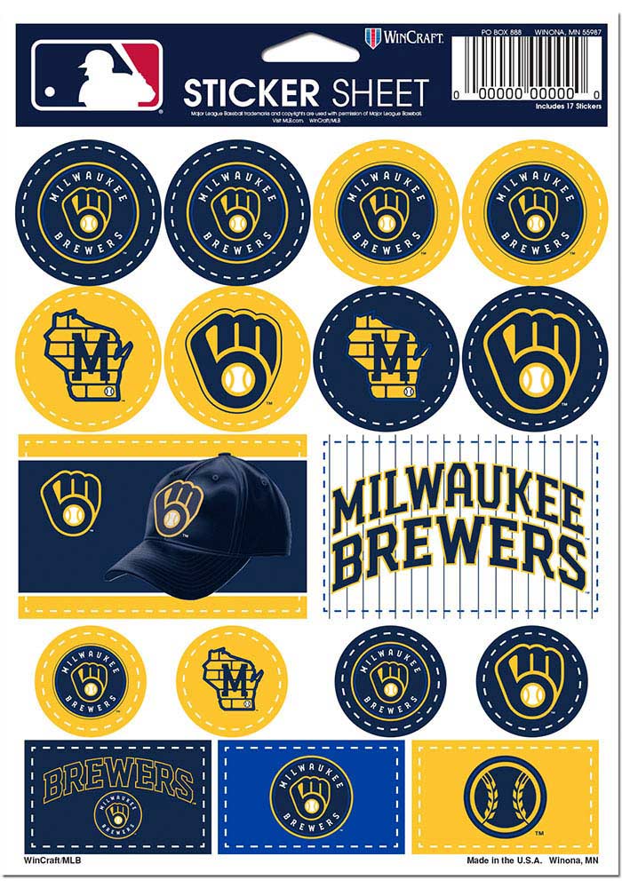 Milwaukee Brewers Souvenir | Milwaukee Brewers Stickers NAVY 5x7 - 57107778