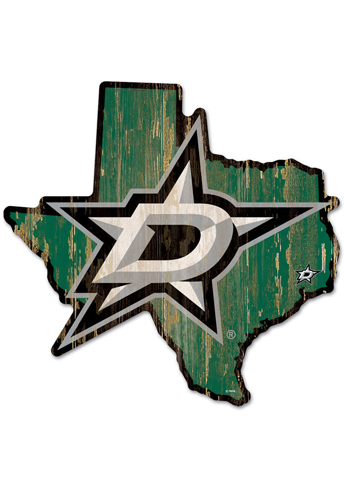 Dallas Stars GREEN state shape Sign - 57107977