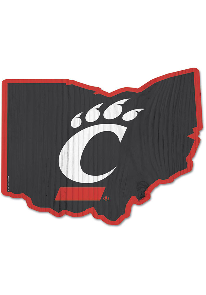 Cincinnati Bearcats Red state shape Sign - 57108000