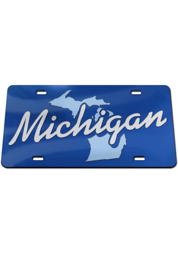 Michigan License Plate- Michigan BLUE Team Color Acrylic Decorative ...