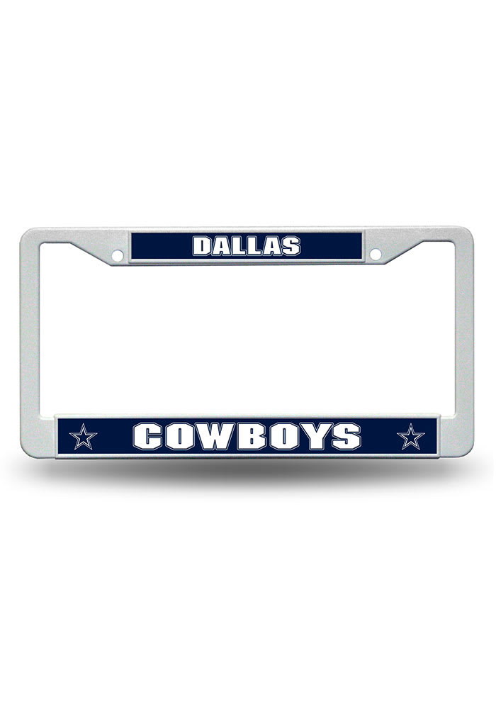 Dallas Cowboys License Plate Frame - Dallas Cowboys SILVER Plastic ...