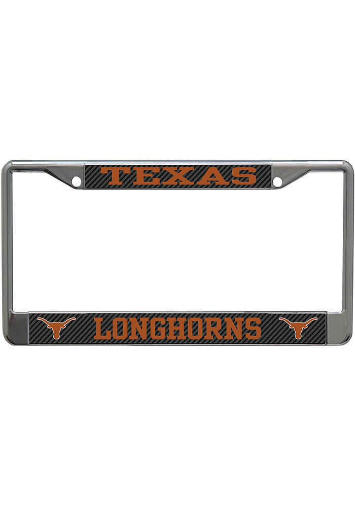 Texas Longhorns License Plate Frame - Texas Longhorns BLACK Carbon ...