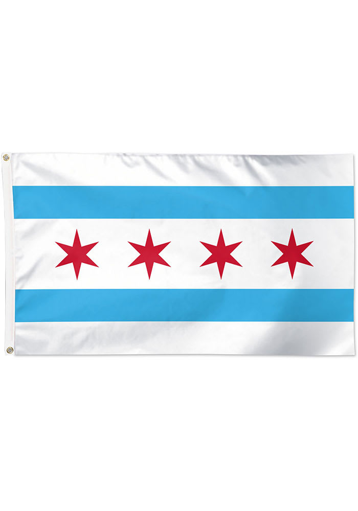 Chicago 3x5 BLUE Silk Screen Grommet Flag - 57108772