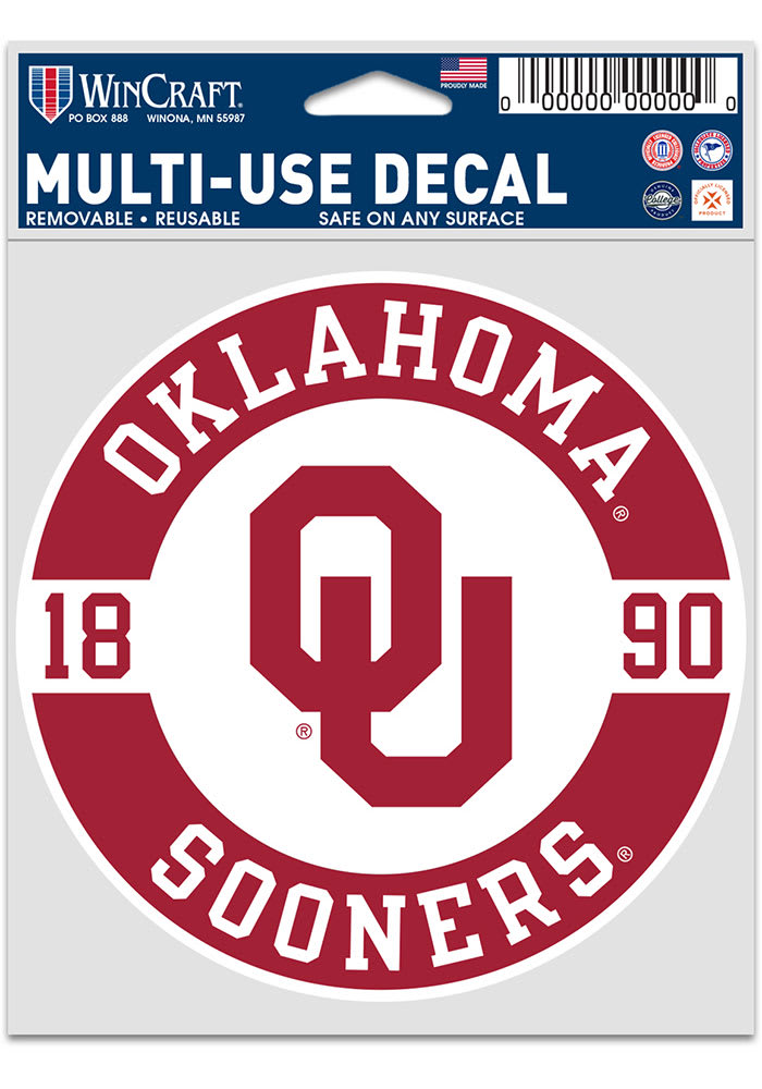 Oklahoma Sooners Red 3.75x5 Patch Auto Decal - 57108927
