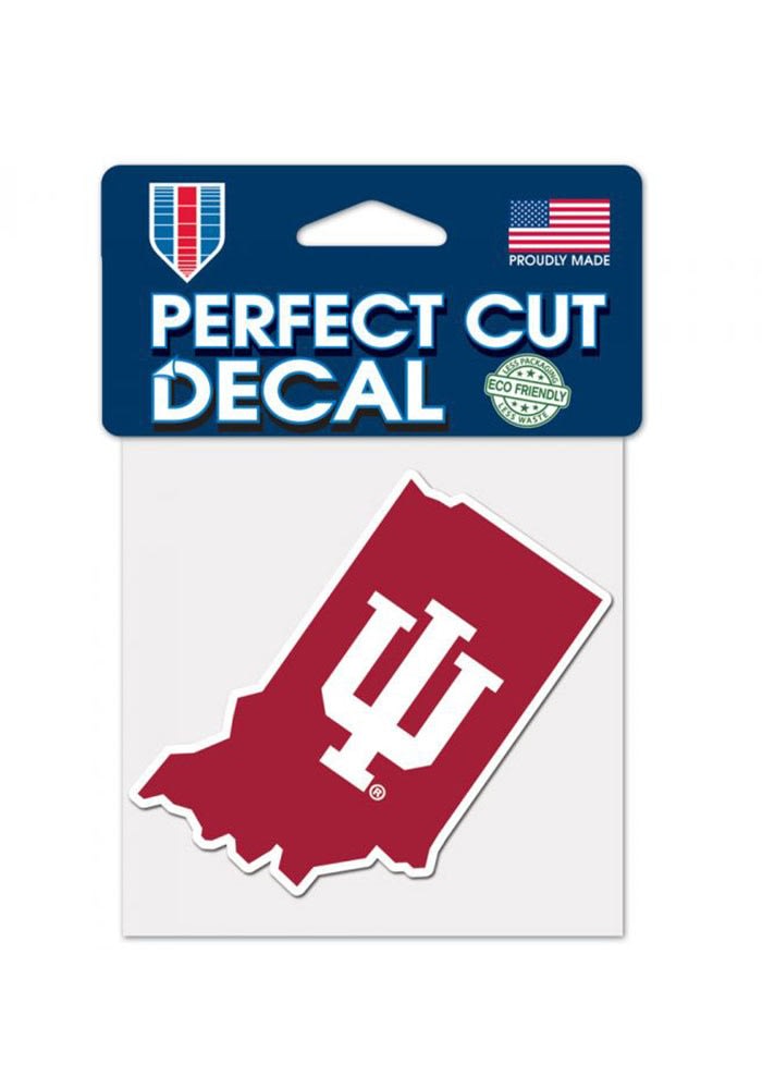 Red Indiana Hoosiers 4x4 State Shape Decal - 57108995