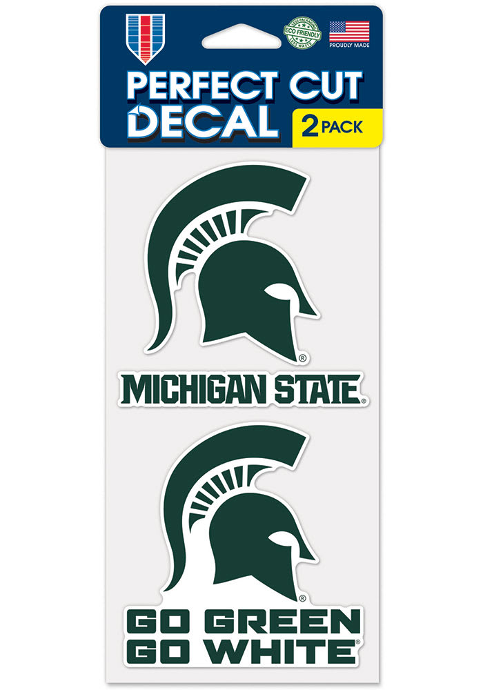 Michigan State Spartans GREEN Slogan and Logo Auto Decal - 57109112