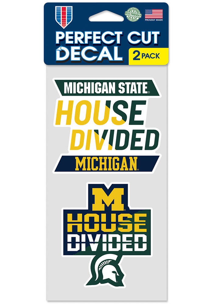 BLUE Michigan Wolverines House Divided 4x8 Decal - 57109163