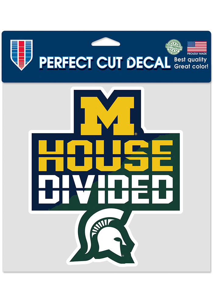 Blue Michigan Wolverines House Divided 8x8 Decal