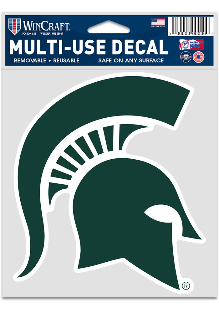 Michigan State Spartans GREEN 3.75x5 Logo Auto Decal - 57109247