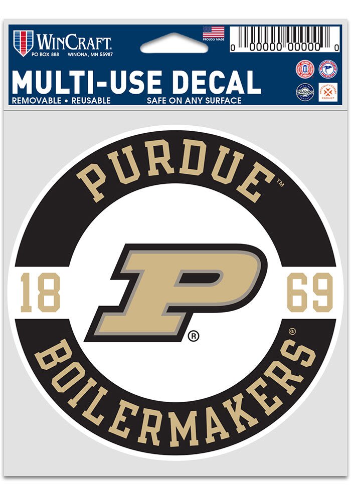 Purdue Boilermakers GOLD 3.75x5 Patch Auto Decal - 57109255
