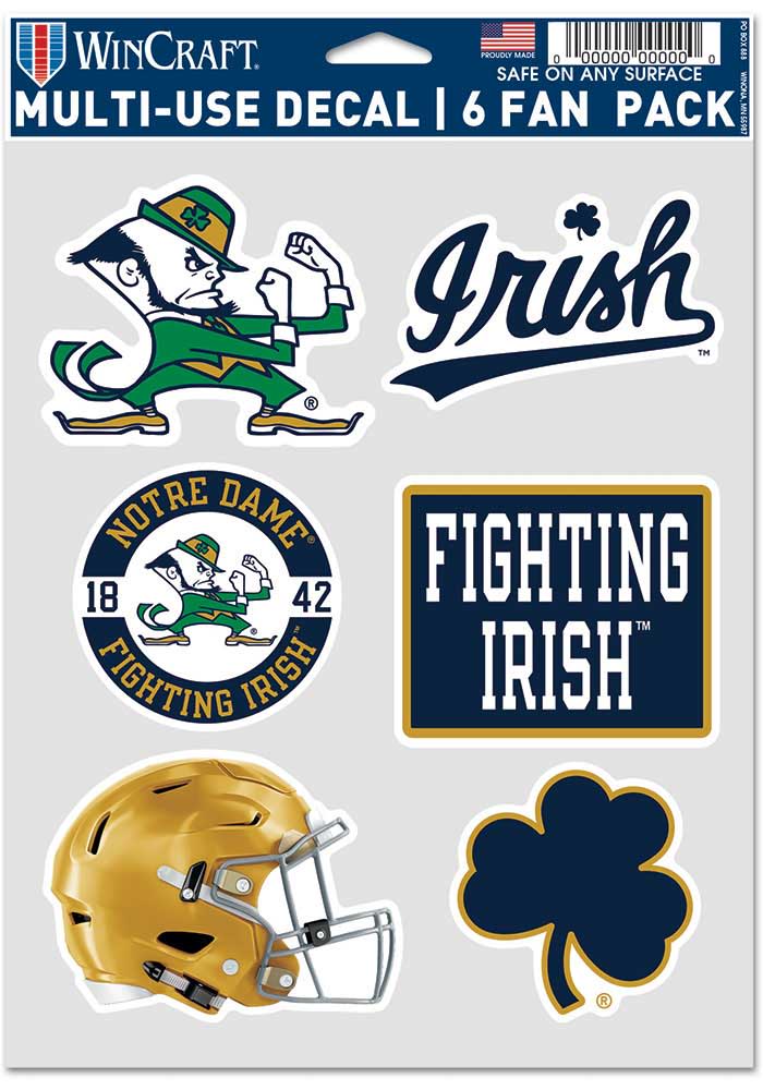 Notre Dame Fighting Irish BLUE 6pk fan decals Auto Decal - 57109266