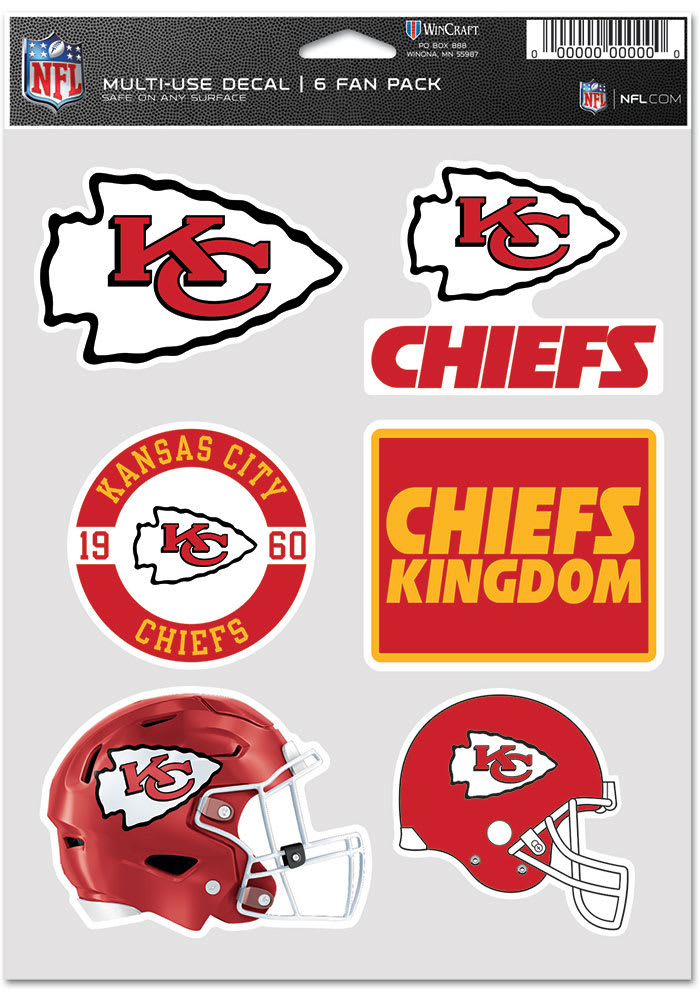 Kansas City Chiefs Red Multi Use 6pk Auto Decal - 57109268