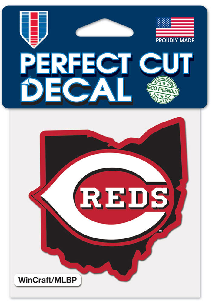 Cincinnati Reds Red State Shape 4x4 Auto Decal - 57110428