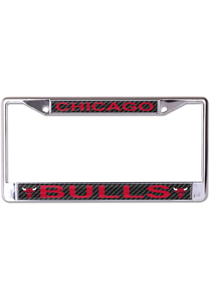 Chicago Bulls License Plate Frame - Chicago Bulls RED Carbon Fiber ...