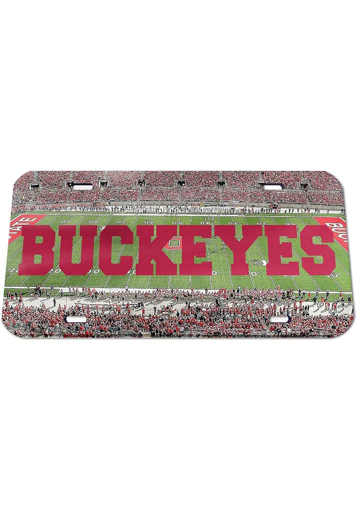 RED Ohio State Buckeyes Stadium License Plate - 57111026
