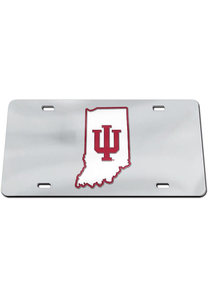WHITE Indiana Hoosiers State Shape License Plate - 57111048