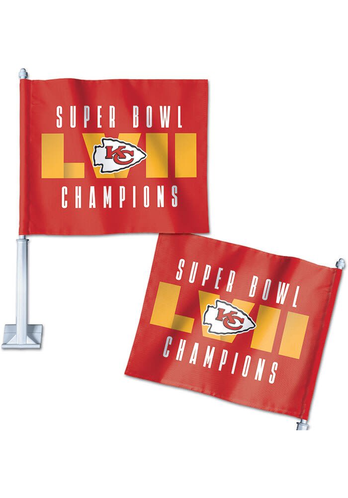 Kansas City Chiefs Red 2022 Super Bowl Champs Double Sided Car Flag ...
