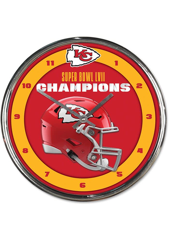 Kansas City Chiefs 2022 Super Bowl Champs Chrome Wall Clock - RED