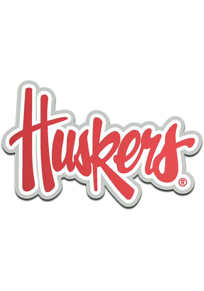 Red Nebraska Cornhuskers Wordmark Car Emblem - 57111281