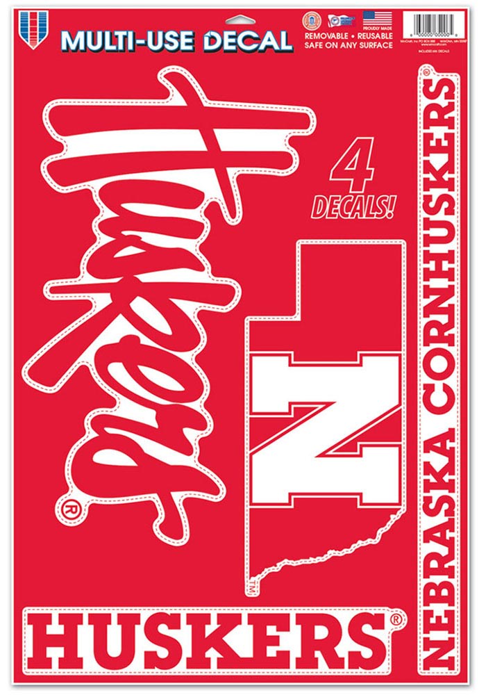 Red Nebraska Cornhuskers 11x17 multi use Decal - 57111294