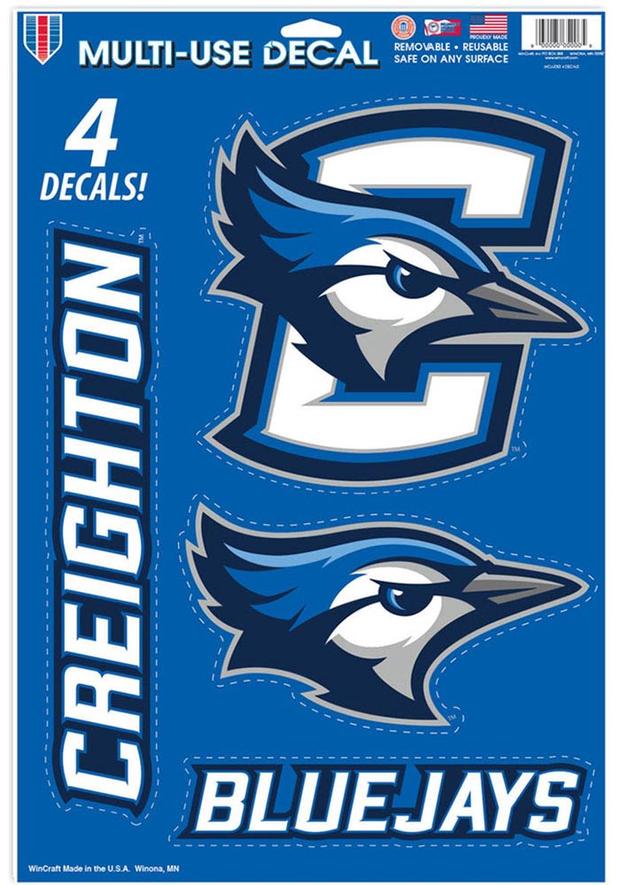 Creighton Bluejays 11x17 Auto Decal - BLUE