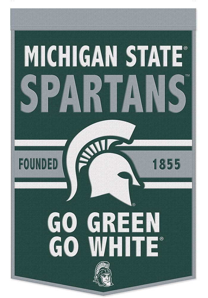 GREEN Michigan State Spartans 24x38 Slogan Banner - 57111732
