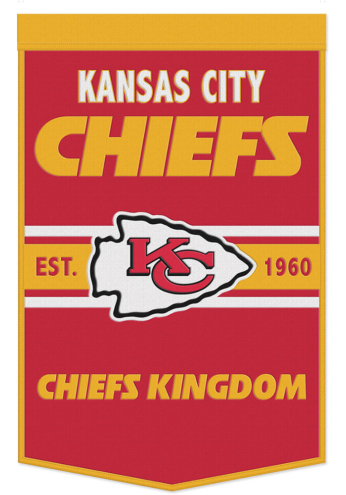 Kansas City Chiefs Red 24x38 Slogan Banner - 57111919