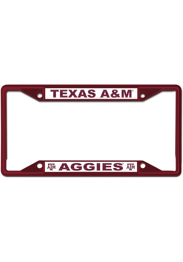 Texas A&M Aggies License Plate Frame - Texas A&M Aggies Red Color Metal ...