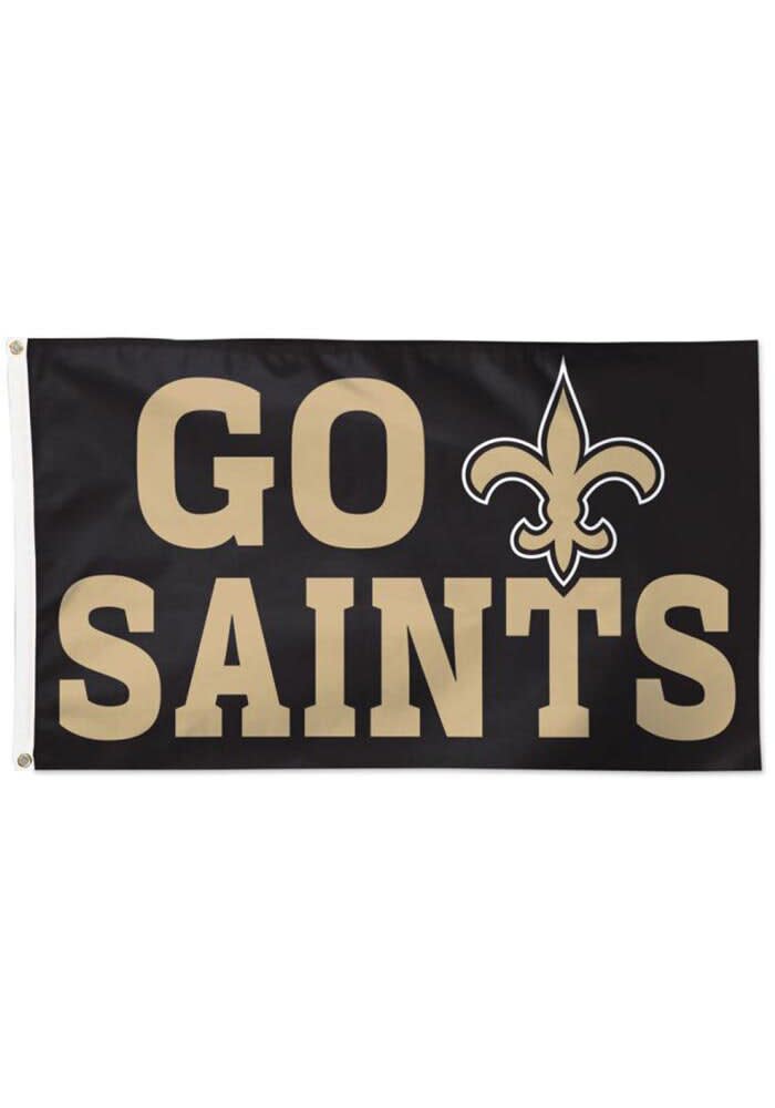 New Orleans Saints BLACK Slogan Applique Flag - 57112925
