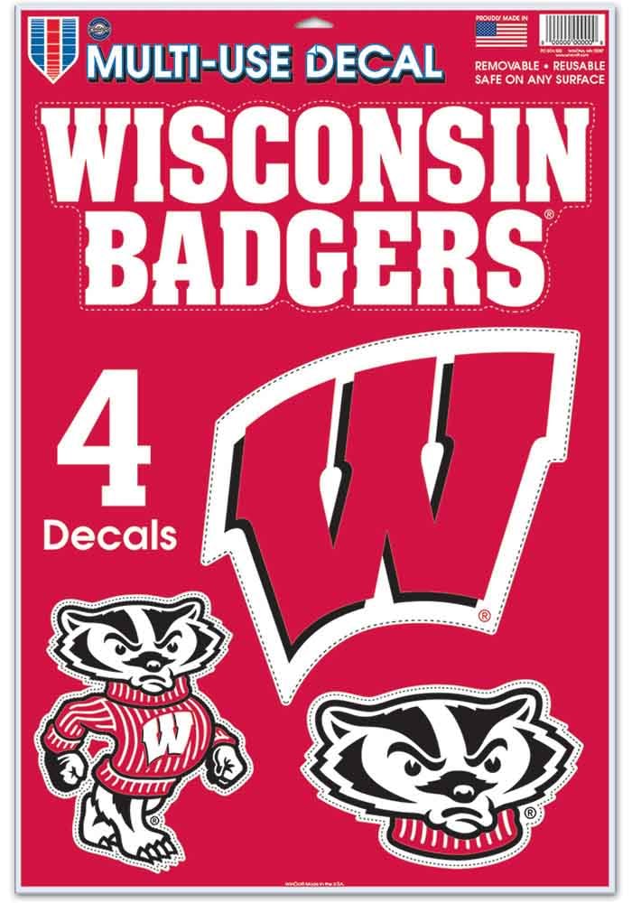Wisconsin Badgers Red 11x17 Multi Use Auto Decal - 57112952