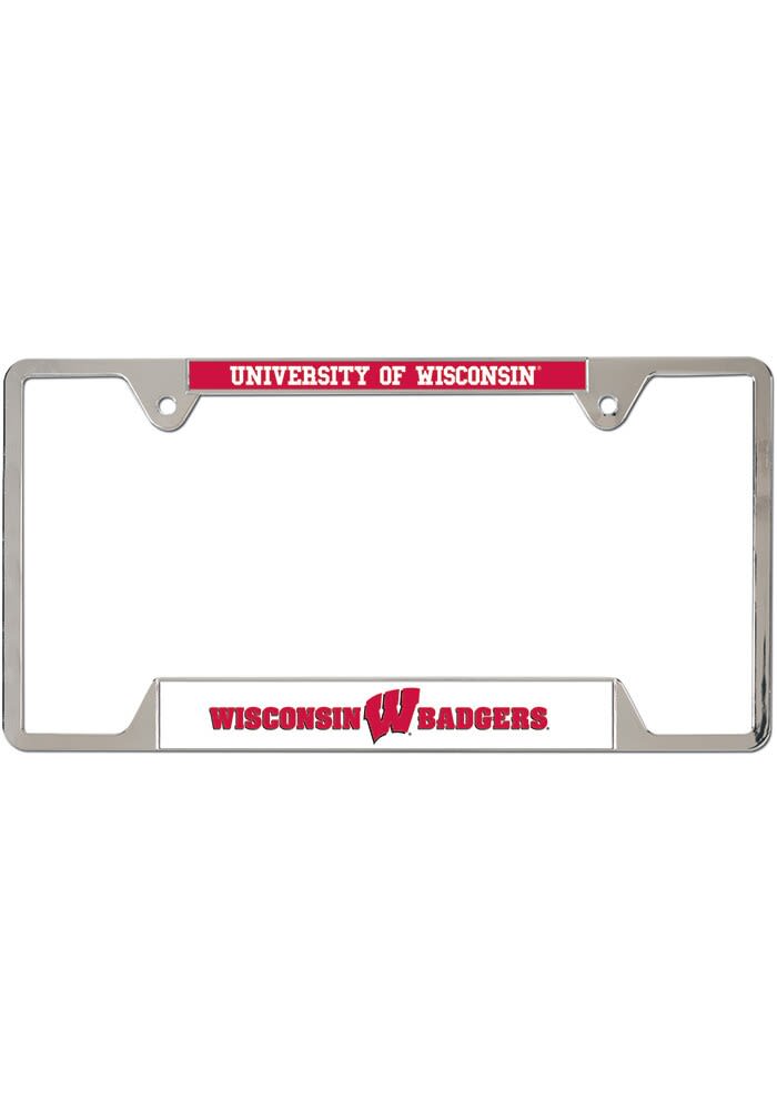 Wisconsin Badgers License Plate Frame - Wisconsin Badgers Red Chrome ...