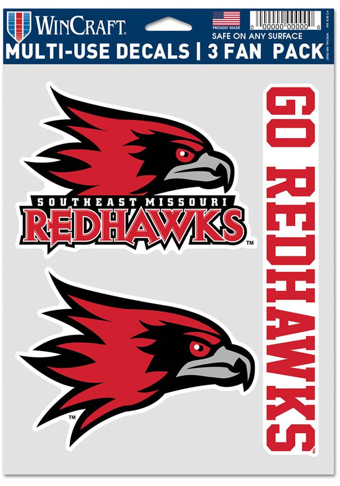 Southeast Missouri State Redhawks Red 3pk Fan Auto Decal - 57113211