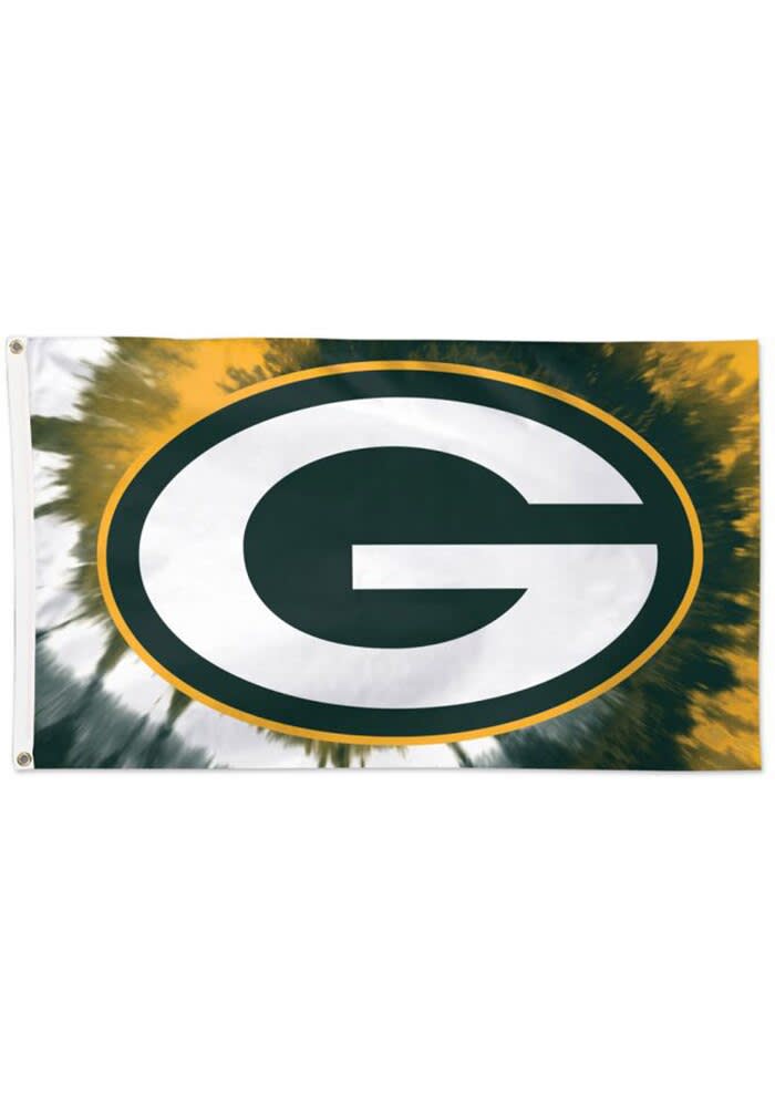 Green Bay Packers Tie Dye GREEN Silk Screen Grommet Flag - 57113319