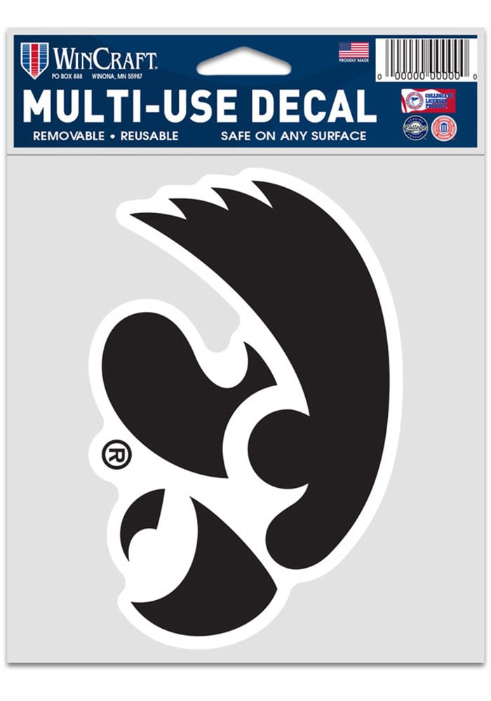 Iowa Hawkeyes BLACK 3.75x5 Logo Auto Decal - 57113505