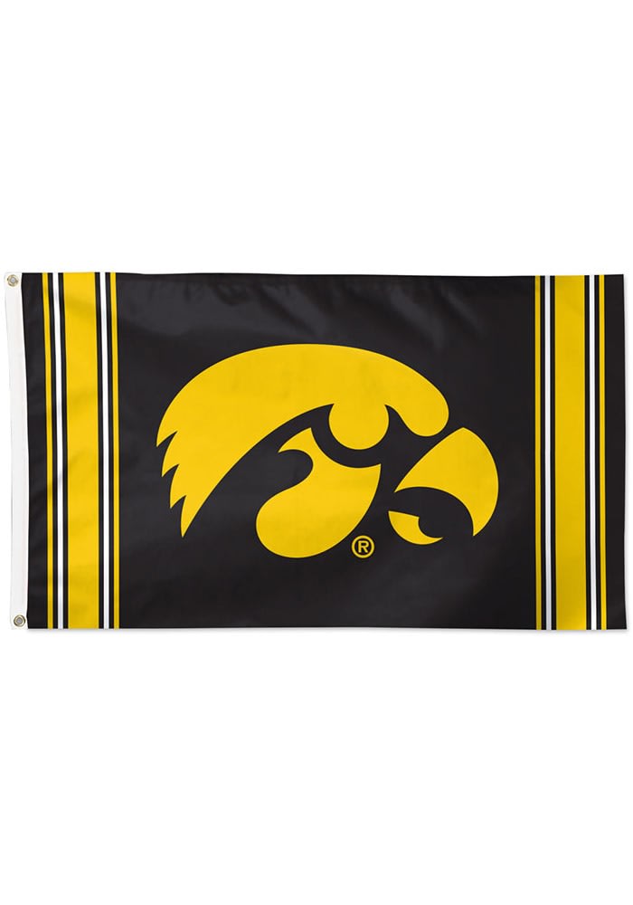 Iowa Hawkeyes Vertical Stripes 3x5 BLACK Silk Screen Grommet Flag ...