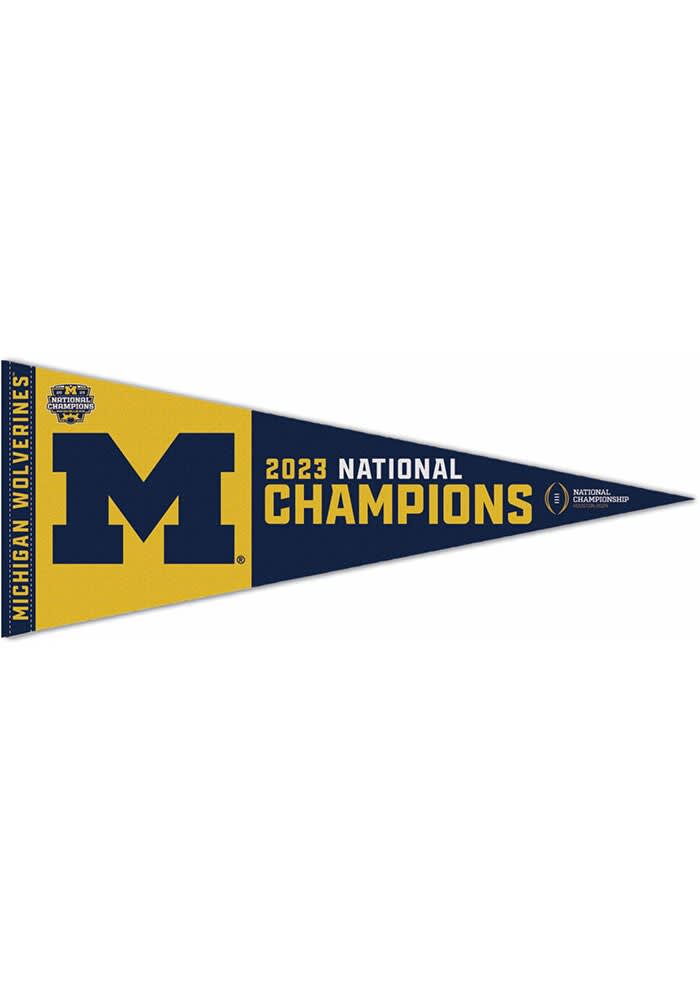 Michigan Wolverines BLUE 2023 National Champs 12x30 Pennant - 57113591